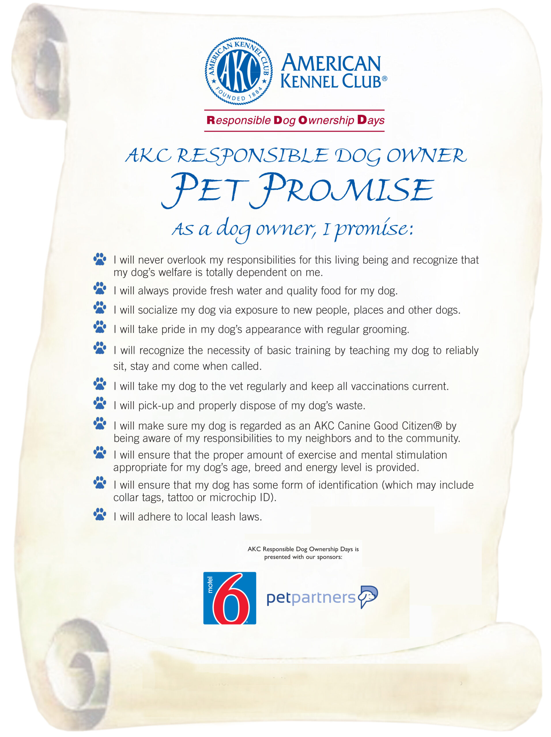 AKC Responsible Dog Owner Pet Promise – I Love My New White Magic Puppy ...