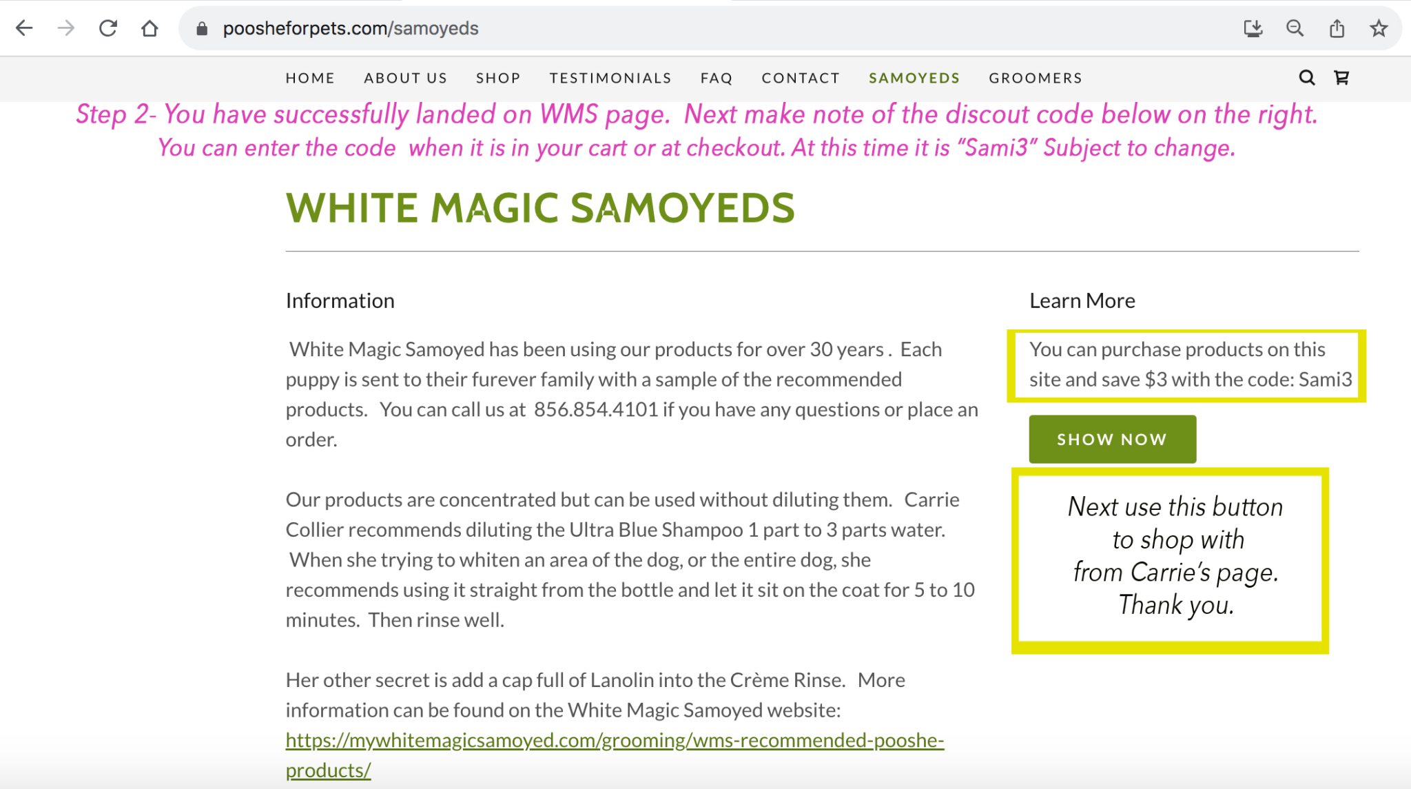 WMS Recommended Pooshe’ Products – I Love My New White Magic Puppy Guide